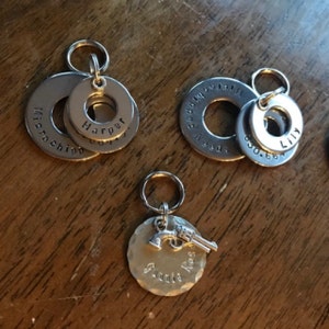 Pet ID Tag Stainless Steel Washer Durable Metal Pet ID Tag Hand Stamped ...