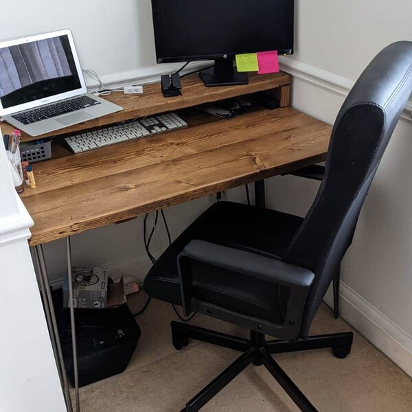 Rustic Desk for Home Office Desk Hairpin Legs Steel Legs Reclaimed Desk ...