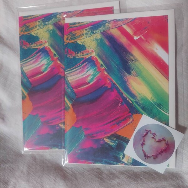 Happy Abstract Splatter Style Card, Bright Multicoloured Any Occasion ...