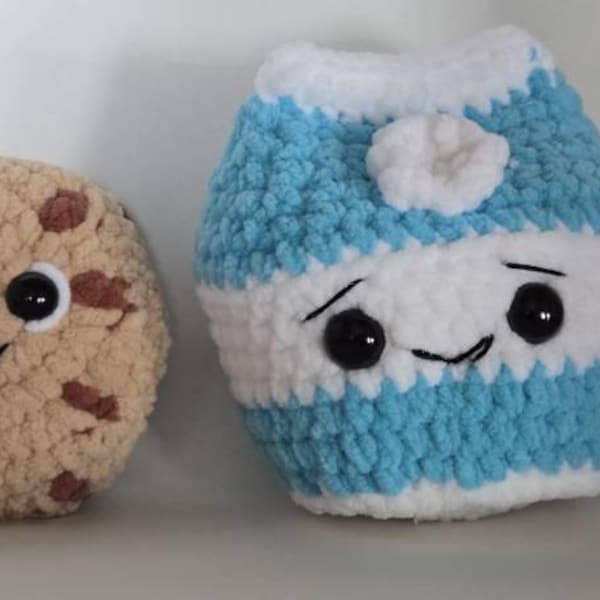 Bundle: Mini Milk and Cookies Crochet Pattern, Low Sew Plush Mini Milk ...