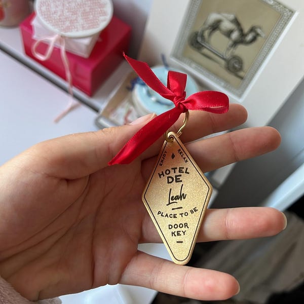 Personalized Vintage Hotel Keychain // Gold Key Ring // Personalised ...