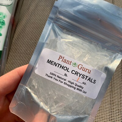Menthol Crystals USP Food Grade 100% Pure Mentha Arvensis, DIY Steamers ...
