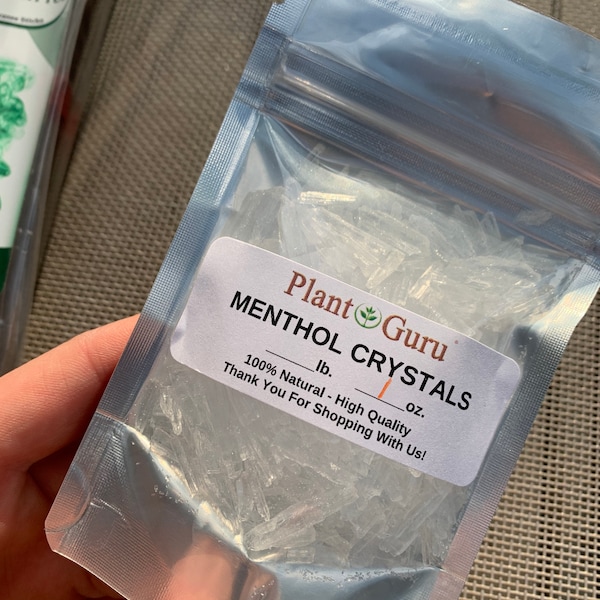 Menthol Crystals USP Food Grade 100% Pure Mentha Arvensis, DIY Steamers ...