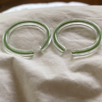 1 Pair 2 Pieces Solid Pink Pinchers Spirals Glass - Etsy