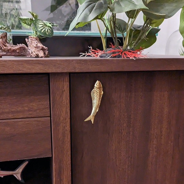 Fish Brass Knobs Kitchen Pulls and Knobs Cabinet Handles Knobs Nordic Style Drawer Knobs Pulls ...
