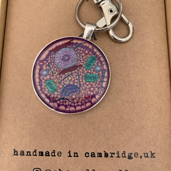 Plant Cell Key Chain - Key Ring - Cell Biology, Biology Gift, Key Chain ...