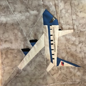 Airplane, 12 Inch Paper Piece Quilt Block Pattern. - Etsy