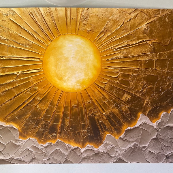 Gold Sun Abstract Art Print: Modern Home Decor (digital Download) - Etsy