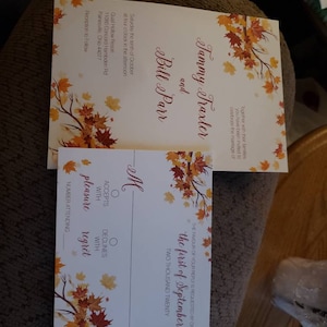 Autumn Wedding Invitation, Fall Wedding Invitation, September Wedding ...