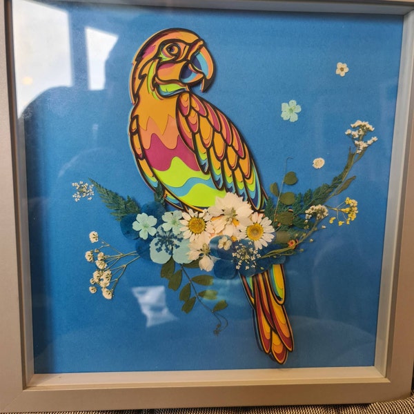 Parrot Multilayer SVG, Parrot 3D Mandala SVG Files, Multilayer Panel ...