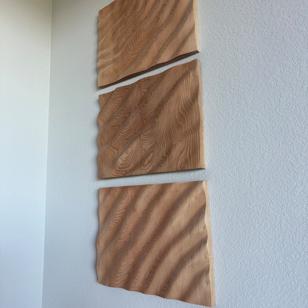 Set of Two Modern Design Decor Panels , Carved Wood Panels Set With ...