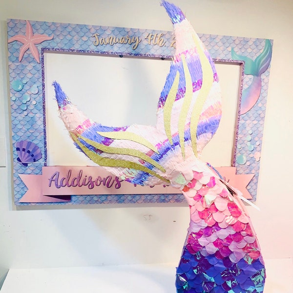 Mermaid Photo Booth Frame Prop - PRINTED & SHIPPED or DIGITAL - Mermaid ...