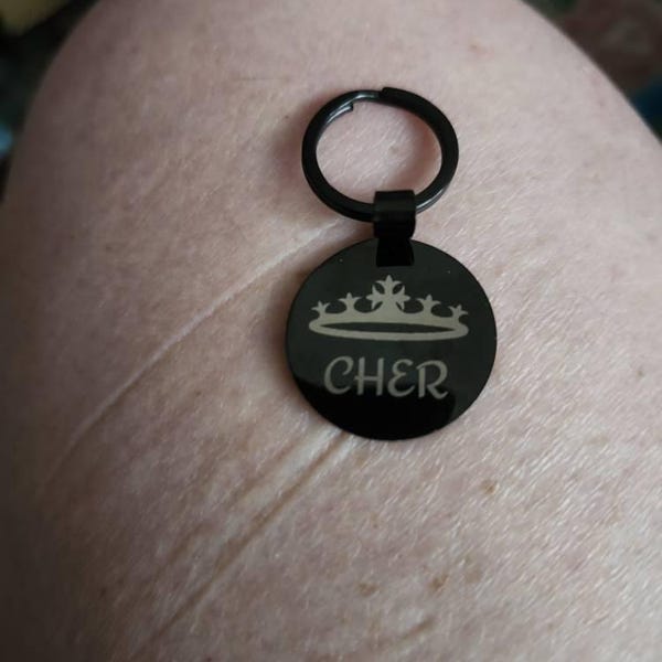 Custom Engraved Cat Tag, Peeking Kitten Tag, Silhouette Cat Tag, Cute ...