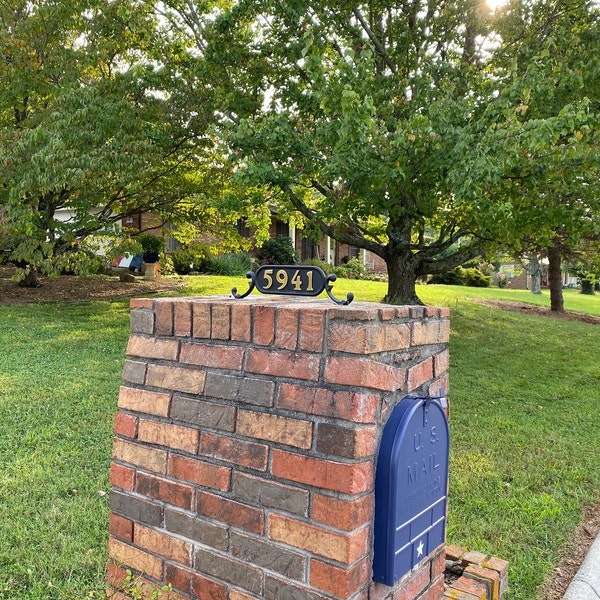 Mailbox Address Number Plate 1 With Brass Numbers | Rust-proof Cast ...