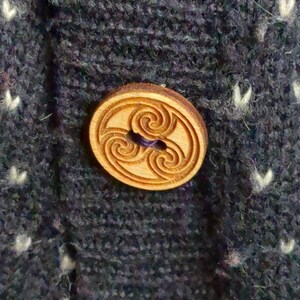 Celtic Spiral Wooden Buttons Triskelion Wood Crafts Irish Design Button ...