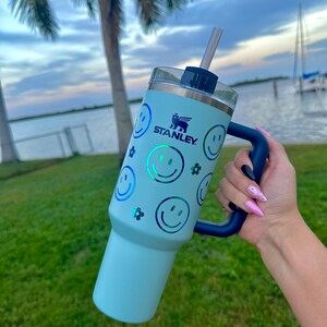 Smiley Stanley Cup Stickers, Simple Modern Cup Smiley Decals, Stanley ...