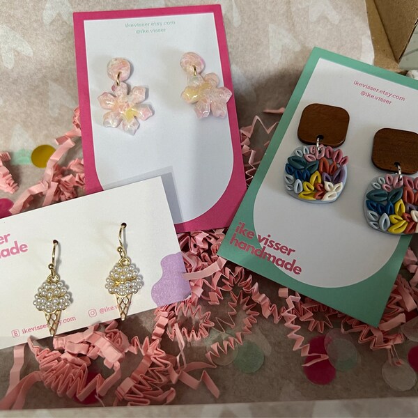 Emmy Polymer Clay Earrings Handmade Earrings Statement Earrings ...