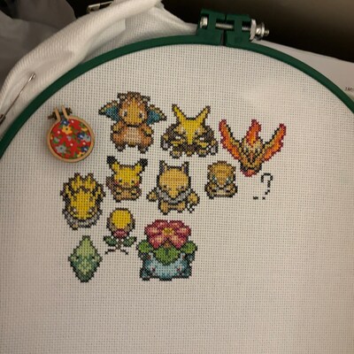 Pokémon Starters Cross Stitch Pattern Pokémon 10 X 10 Hoop Sized Cross ...