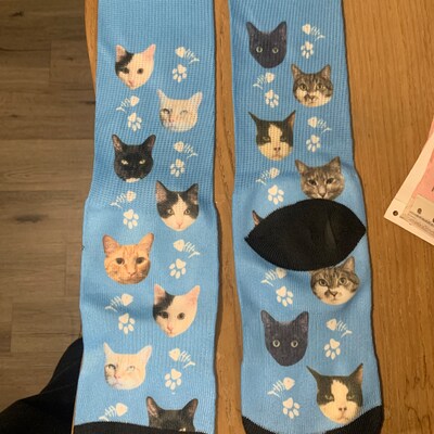 Custom Cat Socks, Personalized Pet Photo Socks, Father's Day Gift, Cat ...