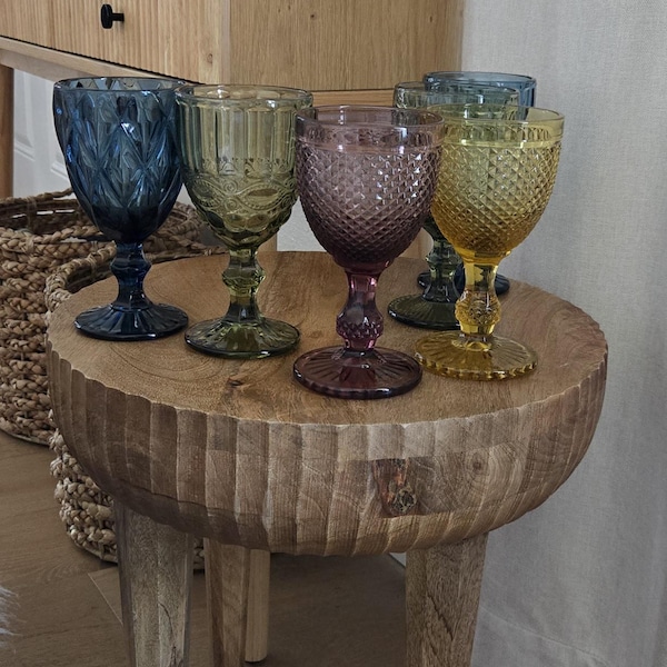 12 Mismatched Goblets, Mismatch Glasses, Wedding Goblets, Goblet ...