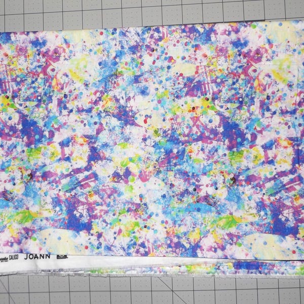 Keepsake PAINT SPLATTER Multi Color Print 100% Cotton Quilt Craft ...