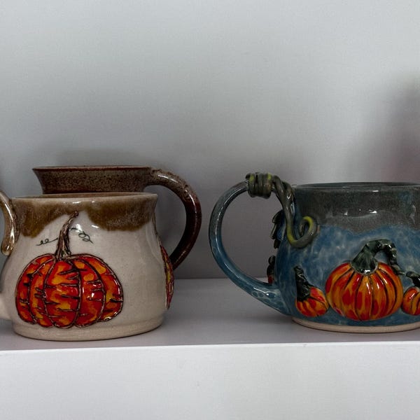 Octopus Handle Mug, Octopus Stoneware Mug, Handmade Coffee Mug, 17 Oz ...