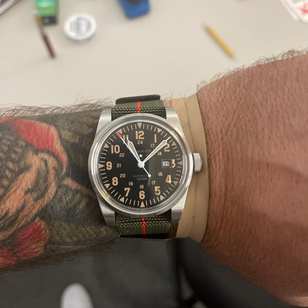 T-11 O-rig Watch Strap Army Green/red, Parachute Style Military Webbing ...