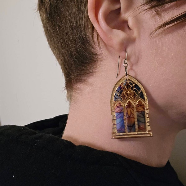 Translucent Stained Glass Window Earrings - Etsy