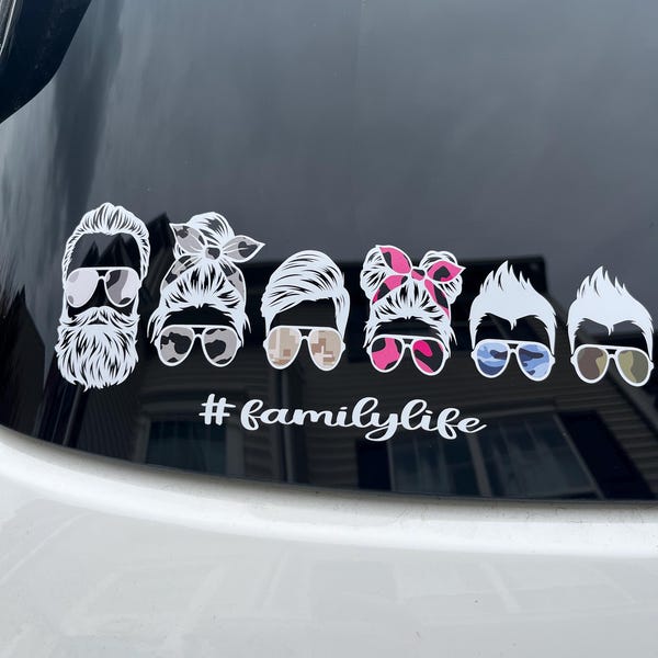 Familylife Decal, Bearded Dad, Momlife, Kidlife, Dadlife, Family Car ...