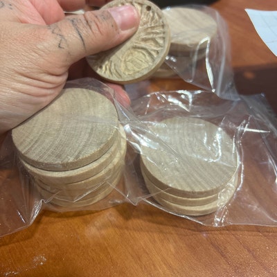 2 Wood Discs Set of 10 Wood Coin 2 Inch Wood Circles Unfinished Wood ...