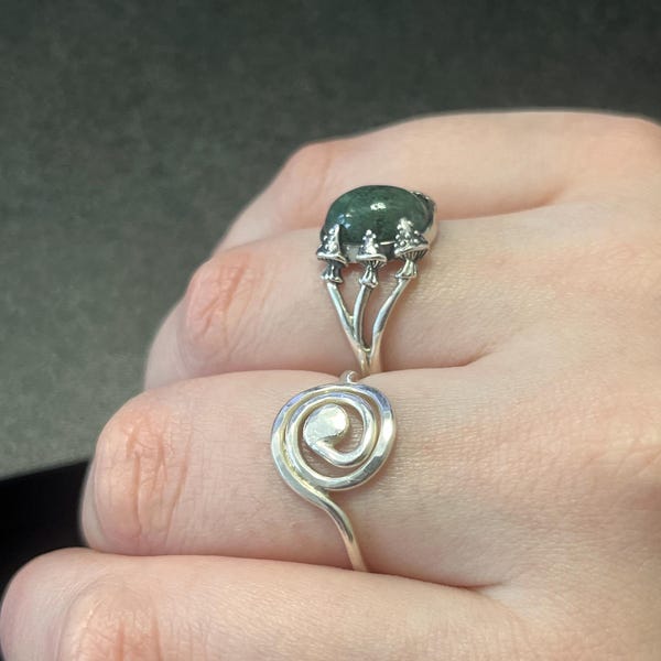 Sterling Silver Fidget Ring, Anxiety Ring, Spinner Ring, Fiddle Ring ...