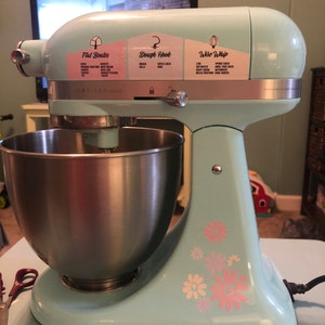 Pastel Rainbow Mixer Speed Settings Flower Pattern Decal Set for Large ...