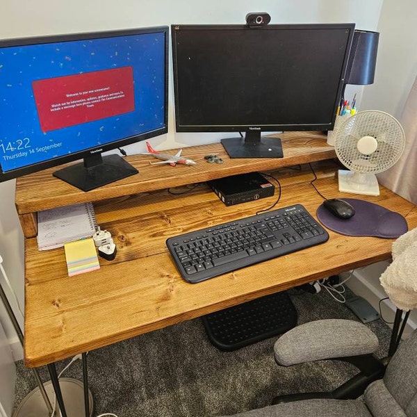 Rustic Desk for Home Office Desk Hairpin Legs Steel Legs Reclaimed Desk ...