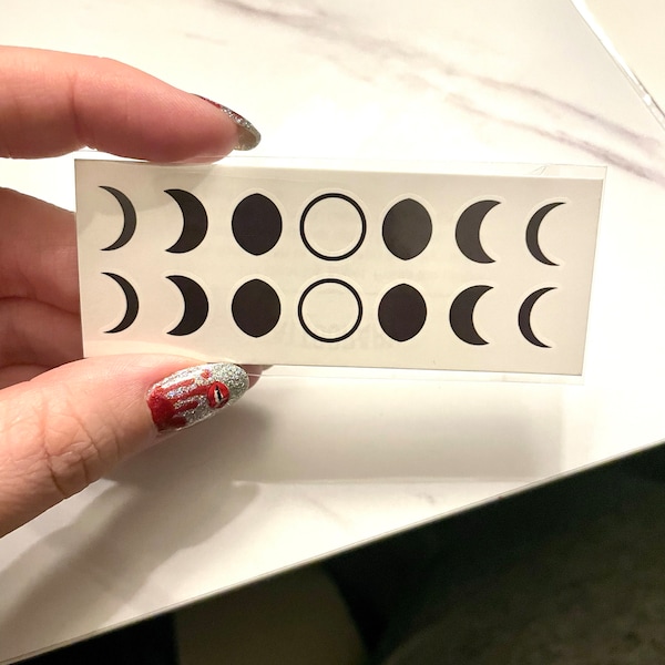 Set of Two Moon Phase Temporary Tattoos | Moon Temporary Tattoo | Moon ...