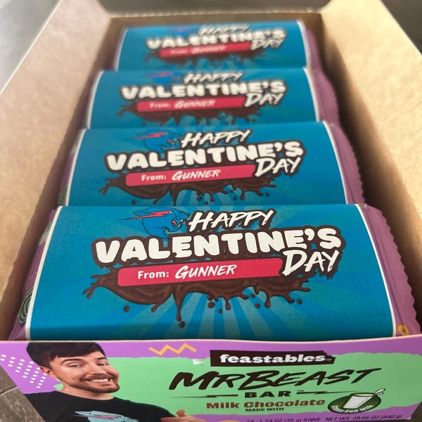 Mr. Beast Feastables Valentine’s Day Printable Cards Instant Download ...