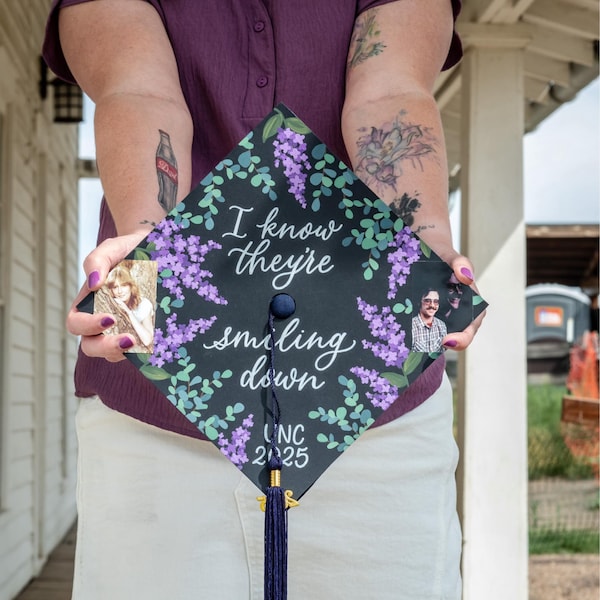 Hand-painted Floral Graduation Cap Topper | Custom Design - Etsy