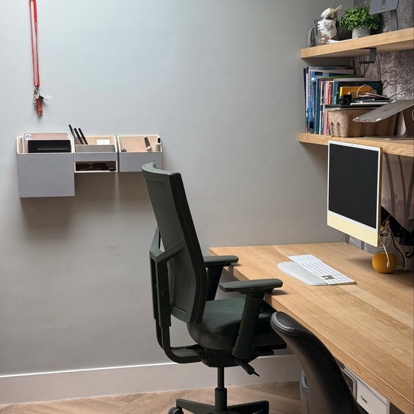 Grey Desk Organizer, Office Desk Accessories Set, Paper Tray, Office ...