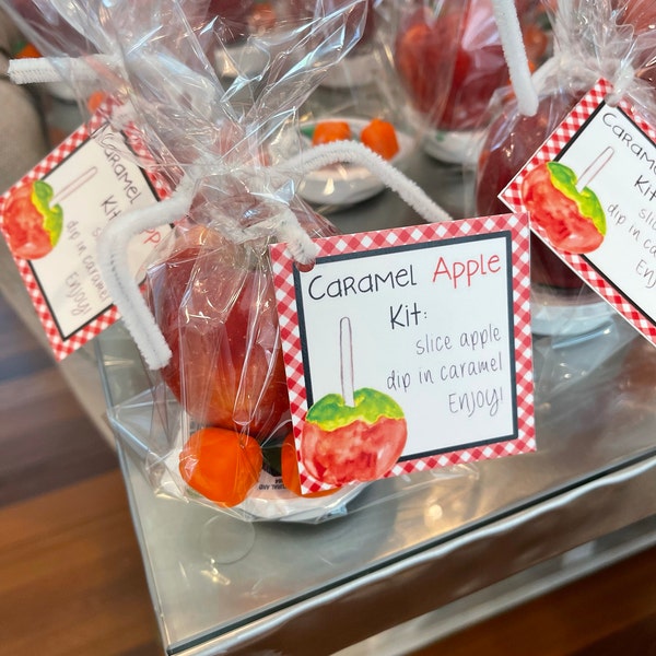 Caramel Apple Printable Tags, Caramel Apple Kit, Instant Download, Fall ...
