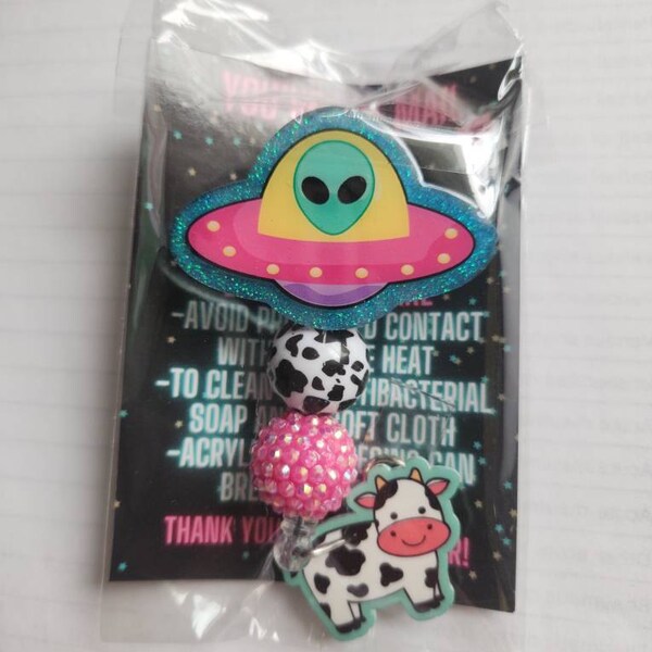 UFO Badge Reel, Alien Badge Reel, Spaceship Badge Reel, Nurse Badge ...