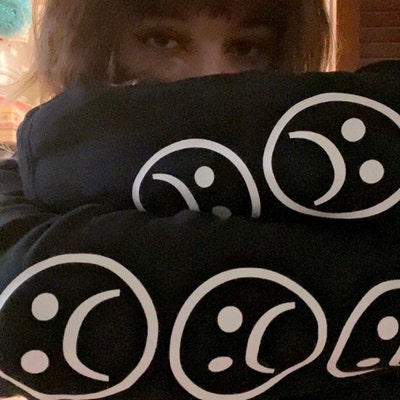 Sad Face Sleeve Sweatshirt - Etsy