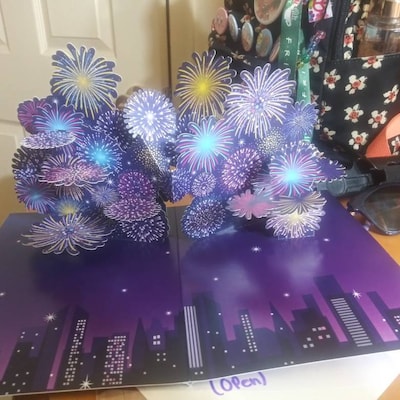 Liif Firework Pop UP Christmas Card, Happy New Year Card, Firework Card ...