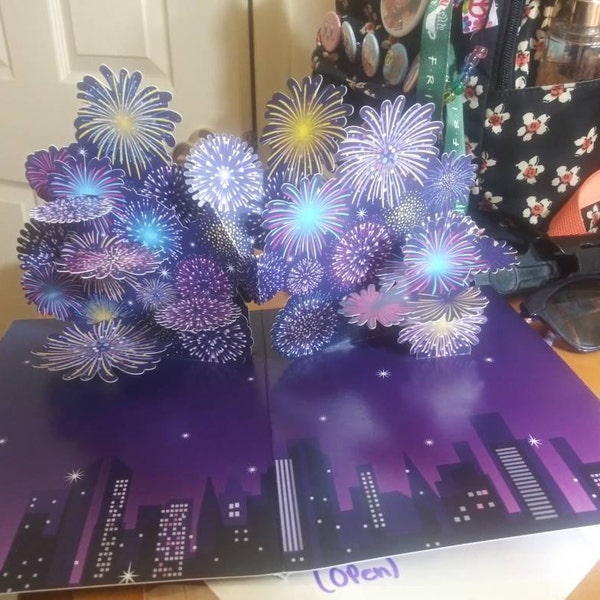 Liif Firework Pop UP Christmas Card, Happy New Year Card, Firework Card ...