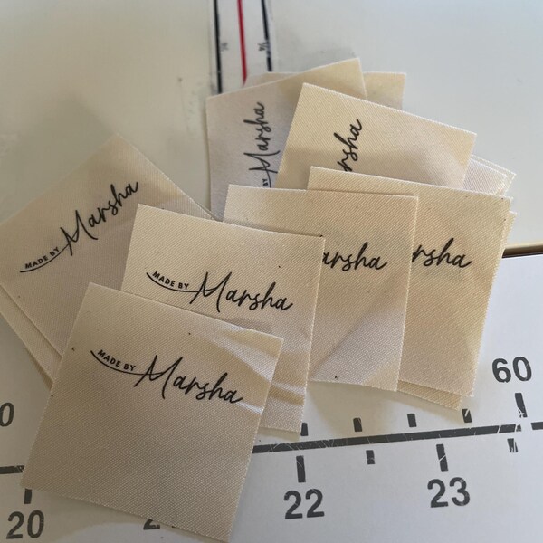 Elegant Thread Sewing Labels With Personalized Signature, on 100% ...