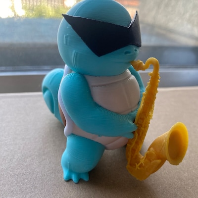 Squirtle Saxophone Figure 3D Printed, Pokemon Fan Gift, Viral Meme ...