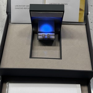 3 CT Pear Shape Lab Grown Diamond Engagement Ring / 6 Prong Tear CVD ...