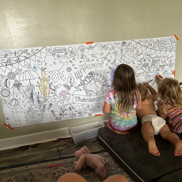 Personalized Unicorn Giant Coloring Poster | Gift for Girl | Unicorn ...