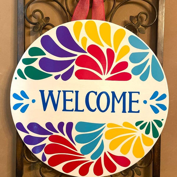 Mexican Talavera Wedding Welcome Sign Template - Blue Talavera Mosaics ...