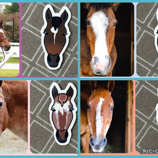 Custom Horse Head Sticker With Name Waterproof Vsco Laptop Water Bottle ...