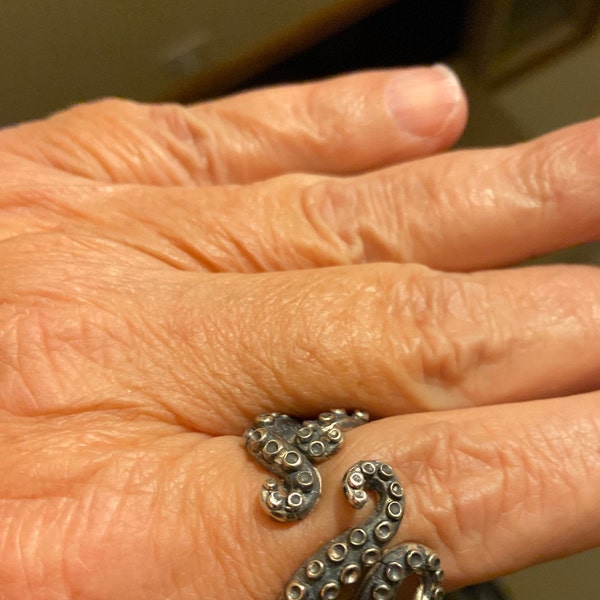 Tentacle Octopus Ring for Men Made of Sterling Silver 925 Nautical ...