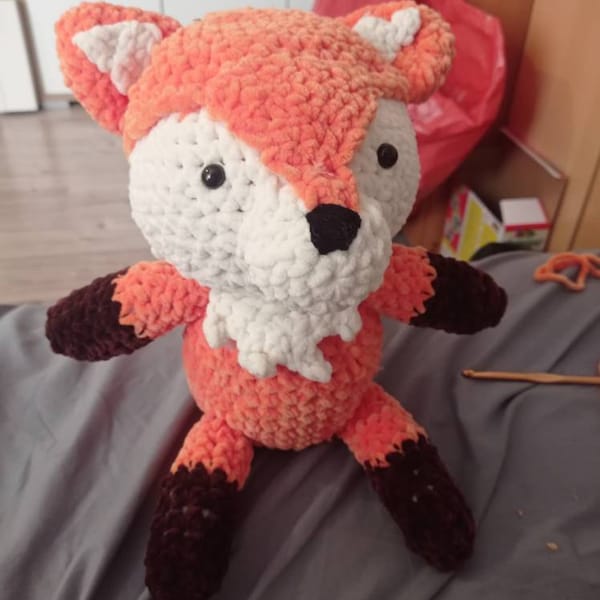 CROCHET PATTERN Lucy the Fox Crochet Amigurumi Stuffed Sitting Forest ...